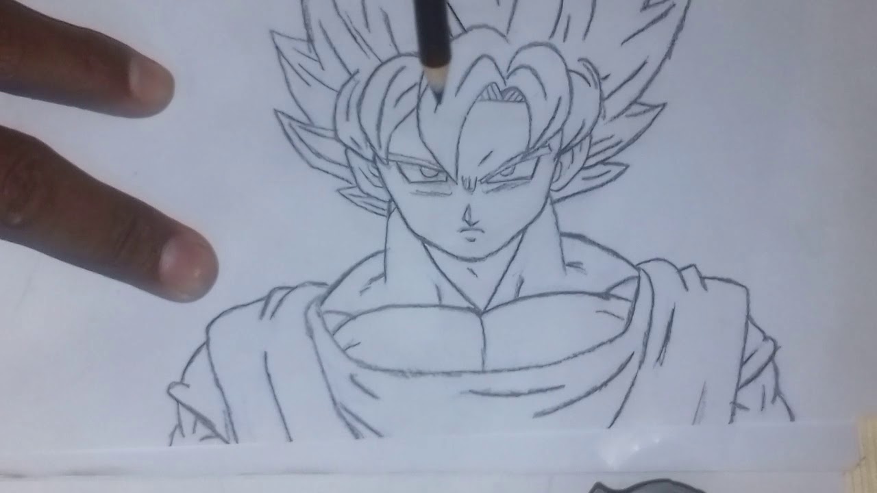 Desenhando esboço do Goku e mostrando meus desenhos - YouTube