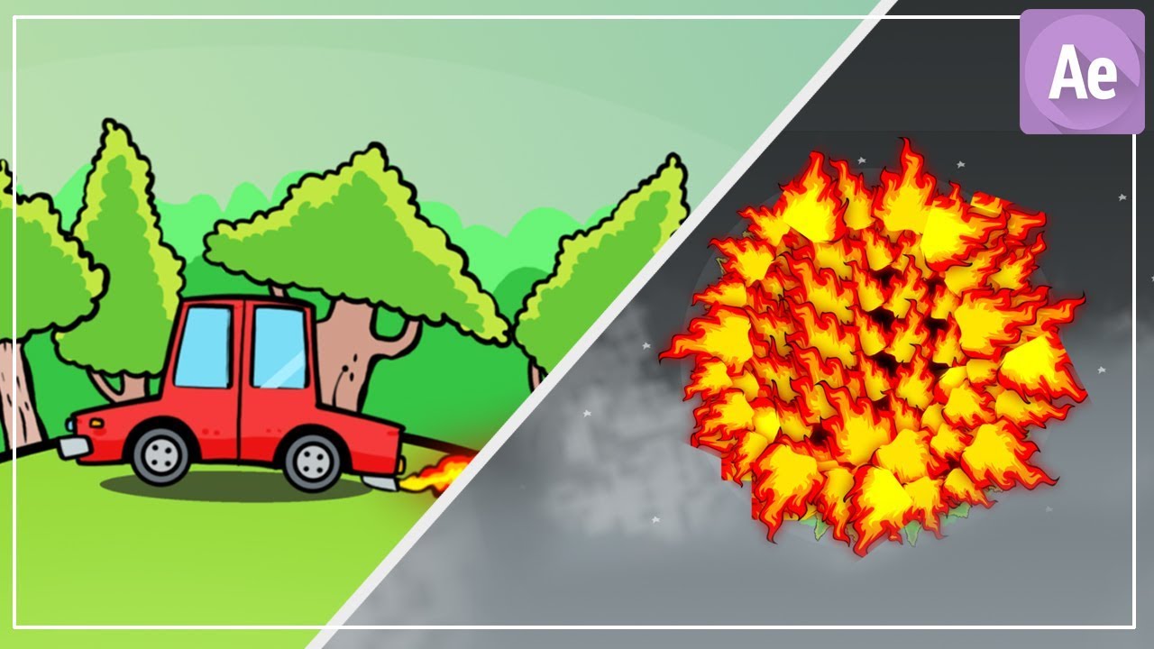 Cartoon Car & Fire World Animation in After Effects Tutorial - YouTube