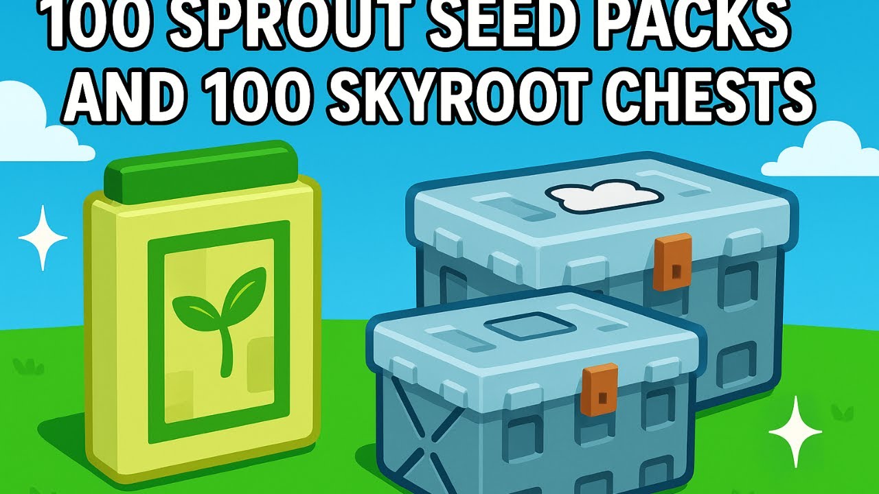 OPENING 100 Sprout Seed Packs AND Skyroot Chests in GROW A GARDEN - YouTube