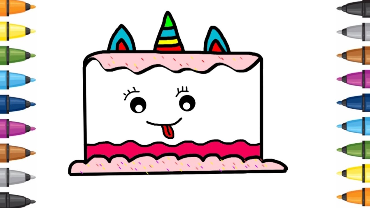 How to draw a cute cake || Drawing a Cute Cake || easy cake drawing ...