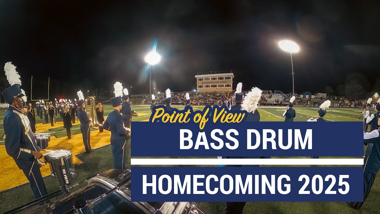 Bass Drum Cam! 360° View of the Hedgesville HS Marching Band at ...