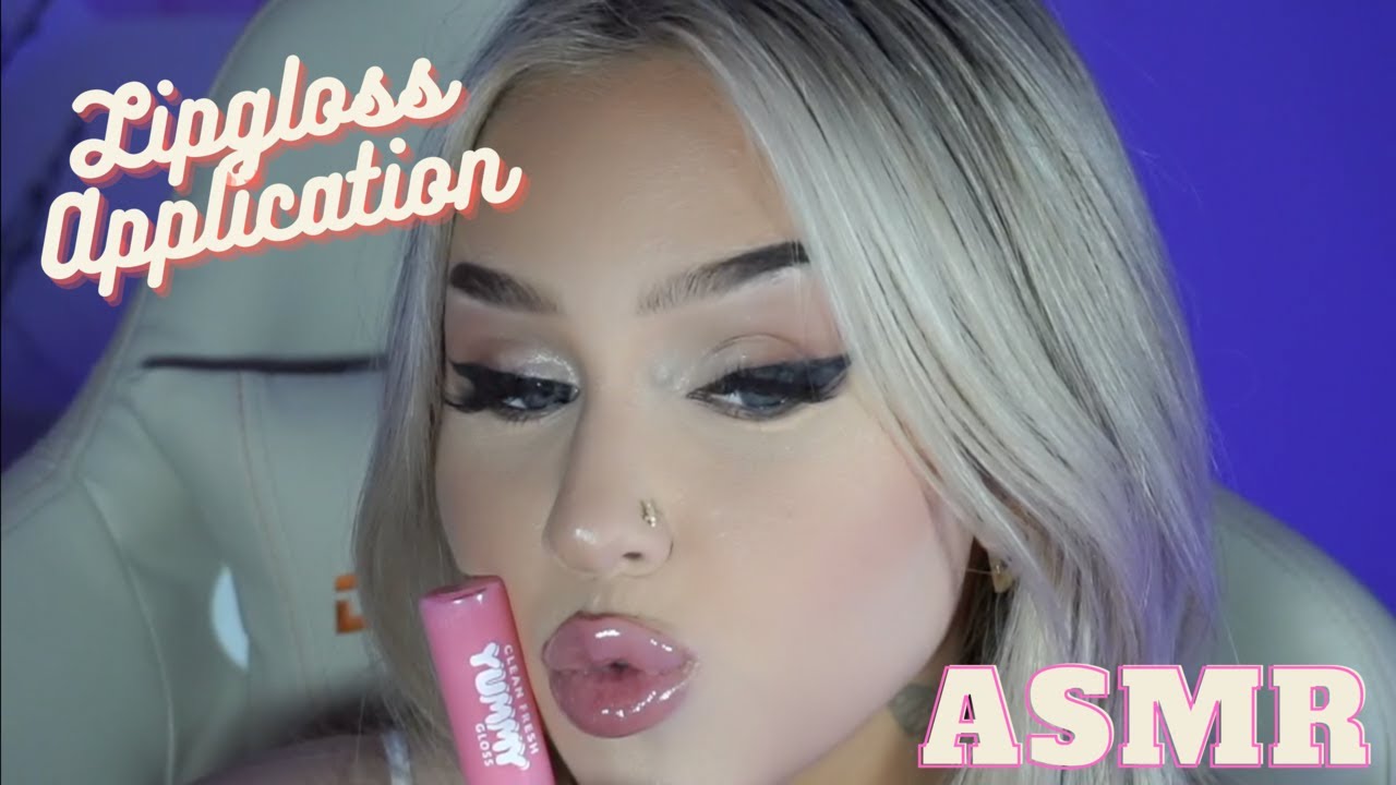 ASMR Super CLOSE UP Lipgloss Application & Mouth Sounds 💋😴 (Gum Chewing ...