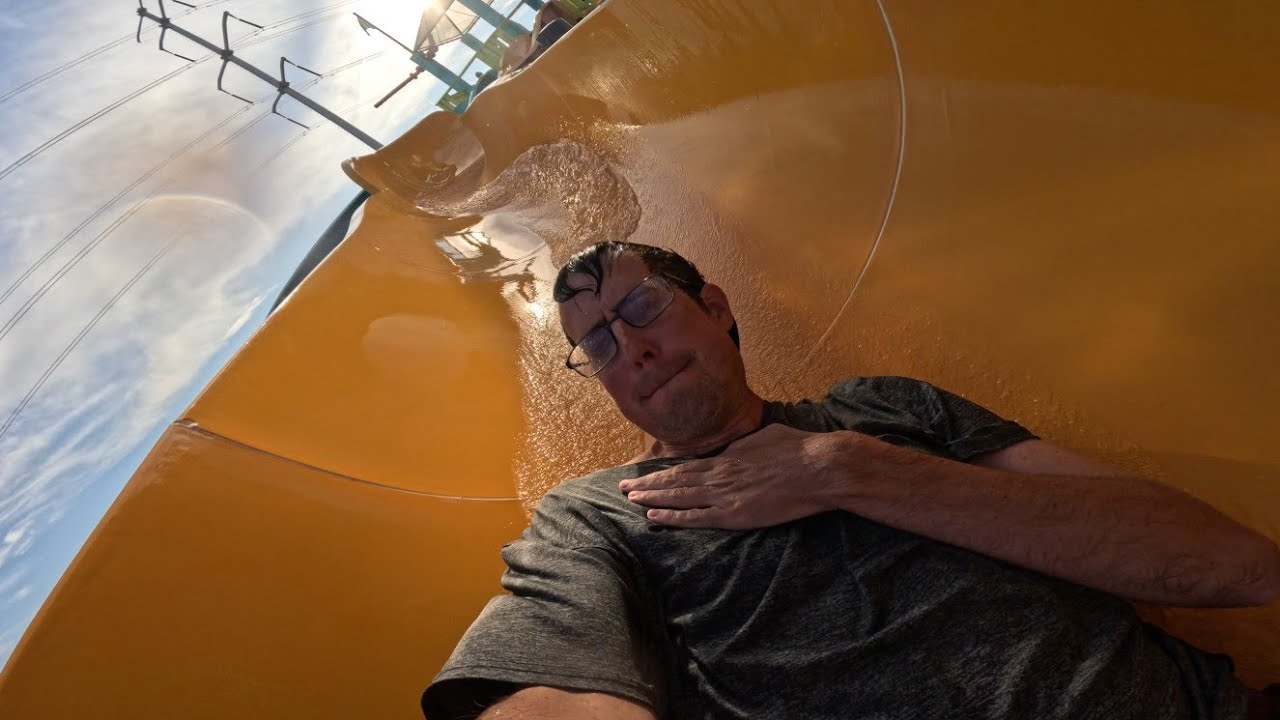 Splash landing orange slide at Soak City at Kings Island (July 20th ...