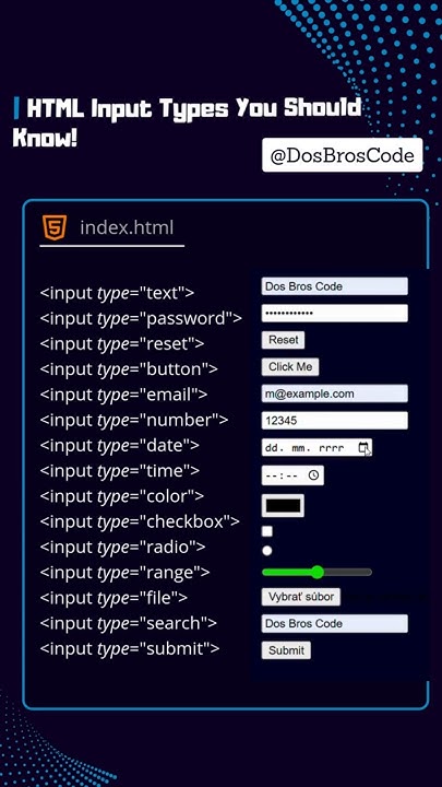 HTML Input Types You Should Know! 🤑 - YouTube