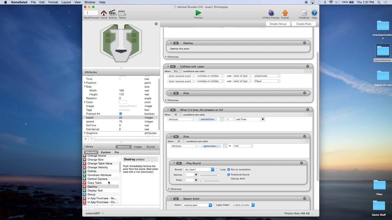 Vertical Shooter Tutorial for GameSalad Creator 010 - YouTube