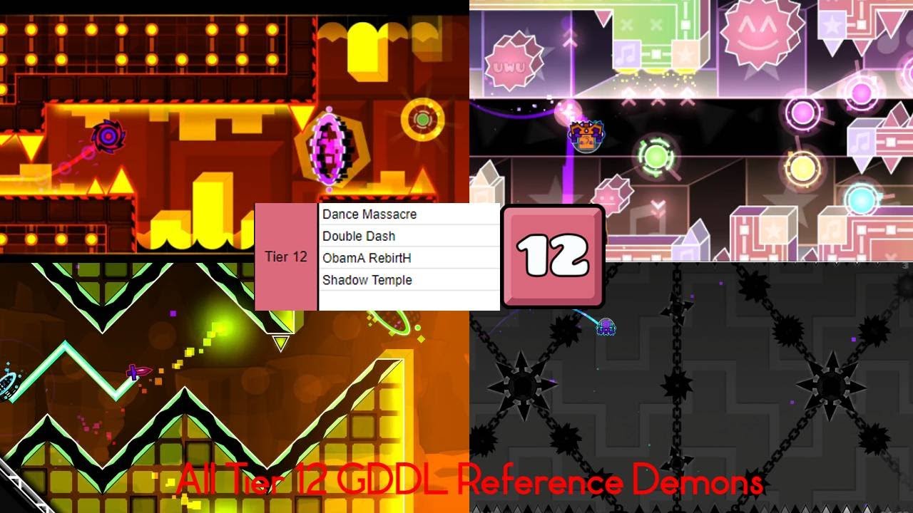 All Tier 12 GDDL Reference Demons! - YouTube