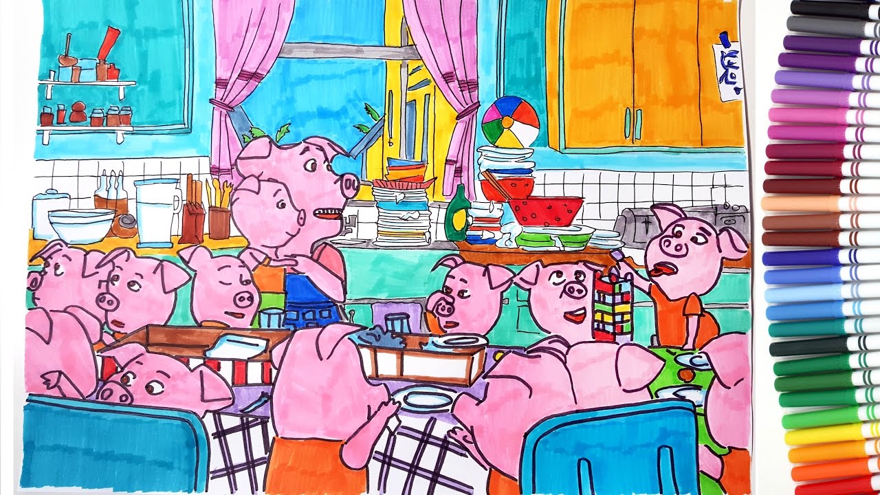 SING MOVIE Rosita and Piglets Have Breakfast Coloring Pages | Speed ...