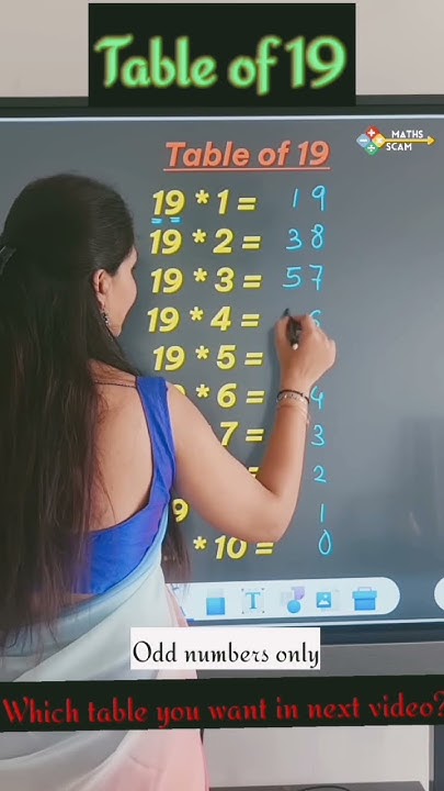 Table trick of 19 # learnmath #maths # mathscam #Ridhi soniya 27 - YouTube