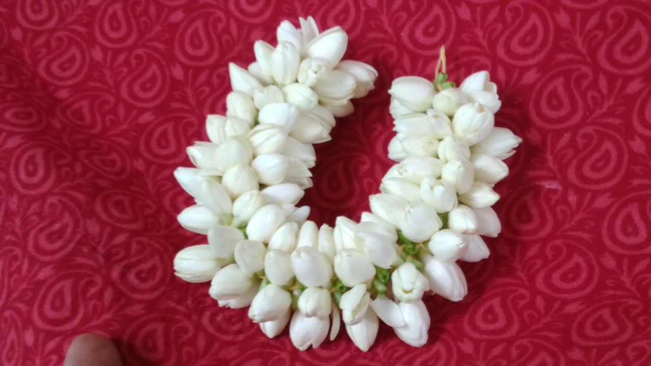how to make jasmin flower garland in tamil#poo maalai kattuvathu ...