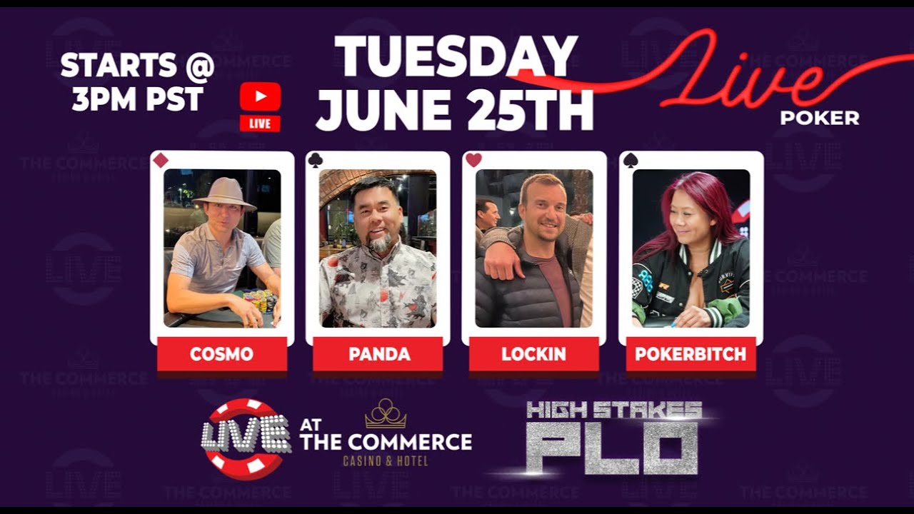 $10/$20 HIGH STAKES PLO - LIVE AT THE COMMERCE BALLY LIVE POKER - YouTube