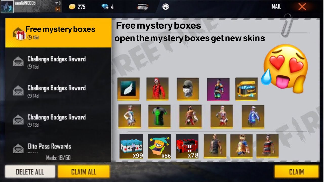 open mystery boxes😱 get new skins🤯 free fire - YouTube
