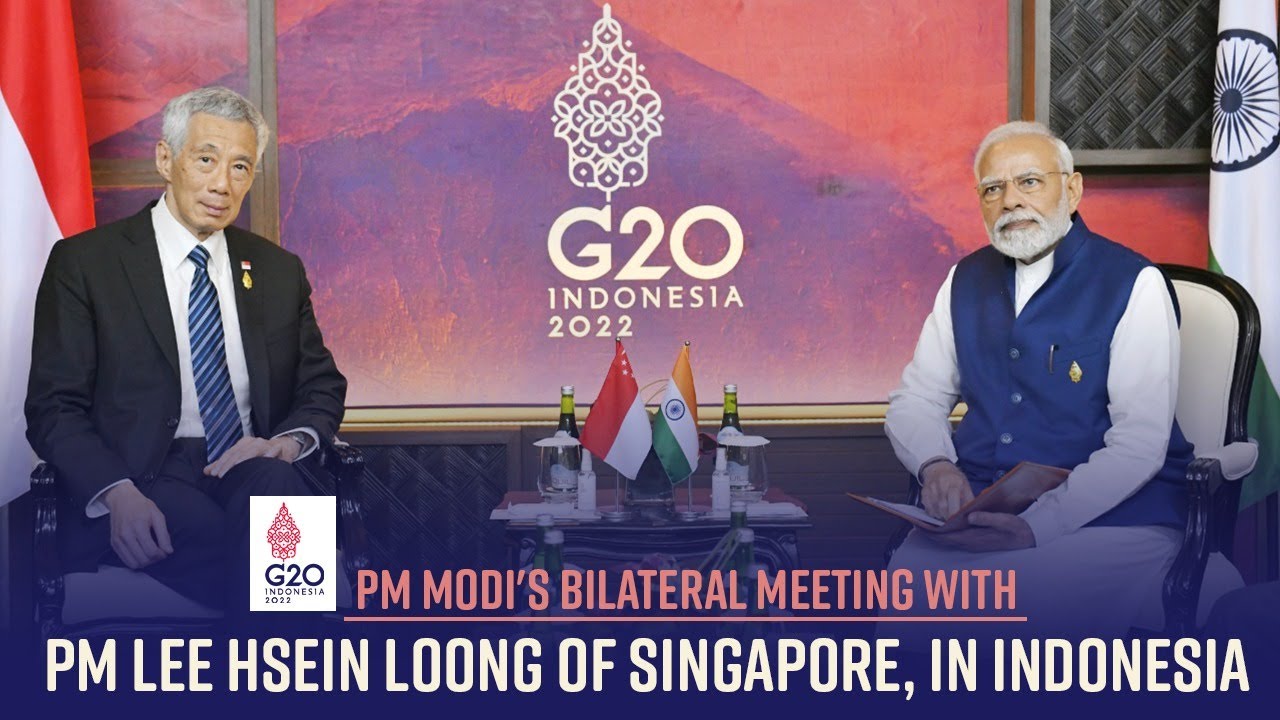 PM Modi's bilateral meeting with PM Lee Hsein Loong of Singapore, in ...