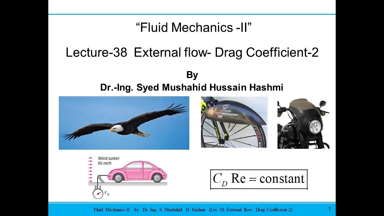 Fluid Mechanics | Lecture 38| External flow | Drag Coefficient ...