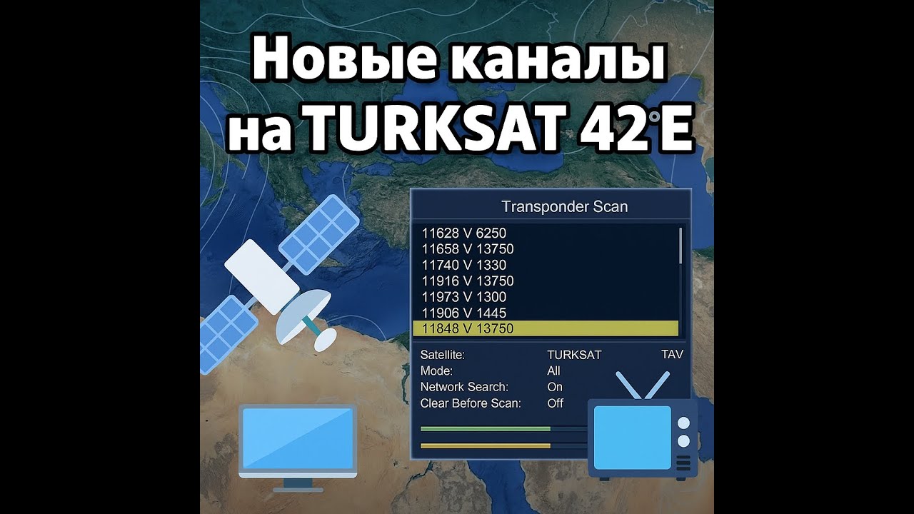 Новые каналы на Turksat 42°E! Сканируем транспондеры! - YouTube
