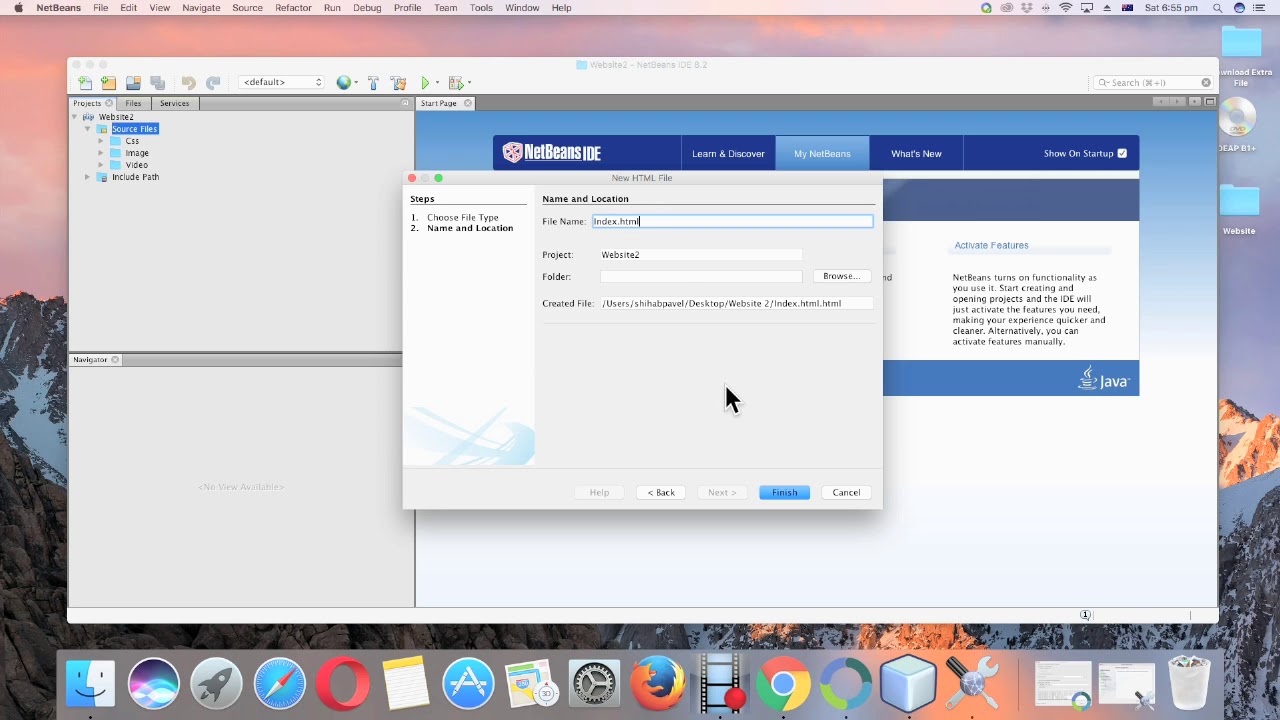 How To Create A Website With Netbeans And Linking Stylesheet With Index 0391