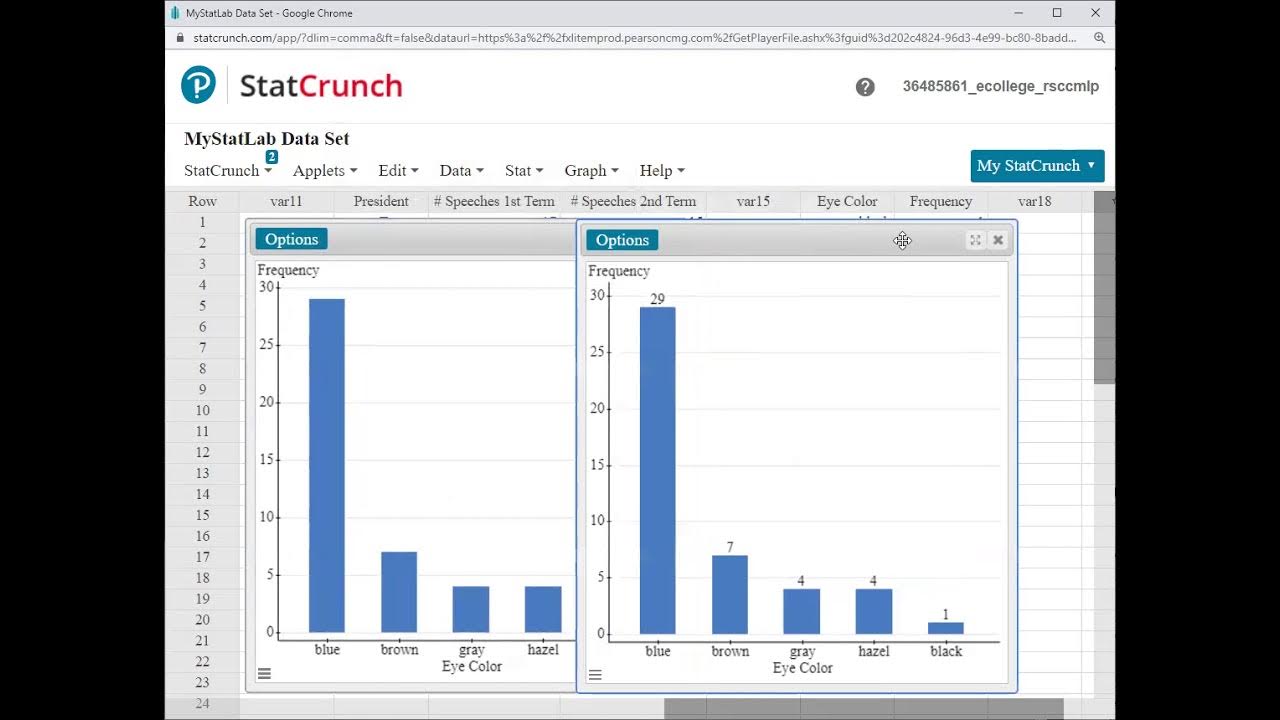Displaying Qualitative Data in StatCrunch - YouTube