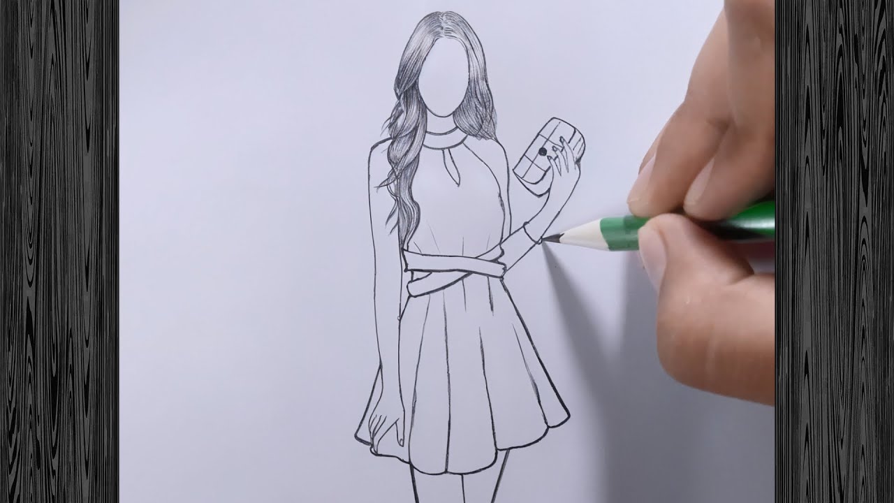 How to draw a Beautiful girl | easy girl drawing video | step by step ...