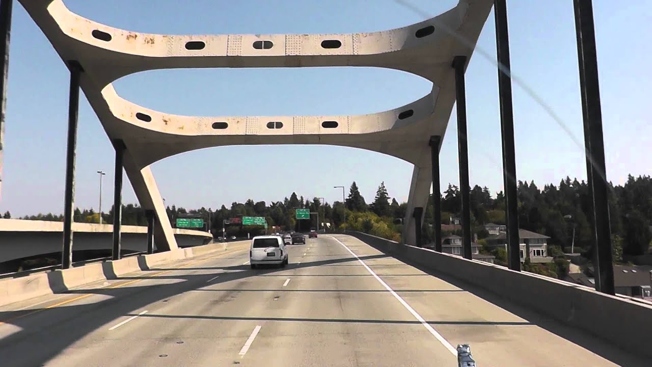 I-90 Floating Bridge, Seattle to Bellevue (Drive across) - YouTube