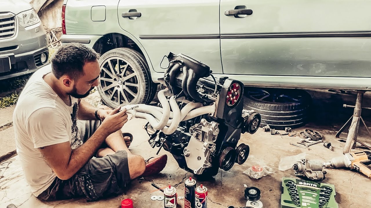 Montagem Final do Novo Motor Ap Flex CUSTOMIZADO da nossa Parati G3 ...