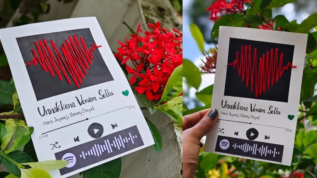 DIY Spotify Card with String Heart | 5 minute craft | Daydreamer Merin ...