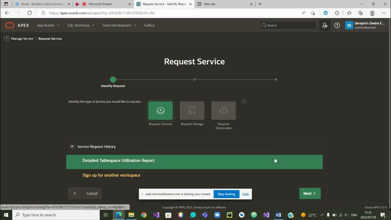 Schemas requests in Oracle Apex (C2) - YouTube