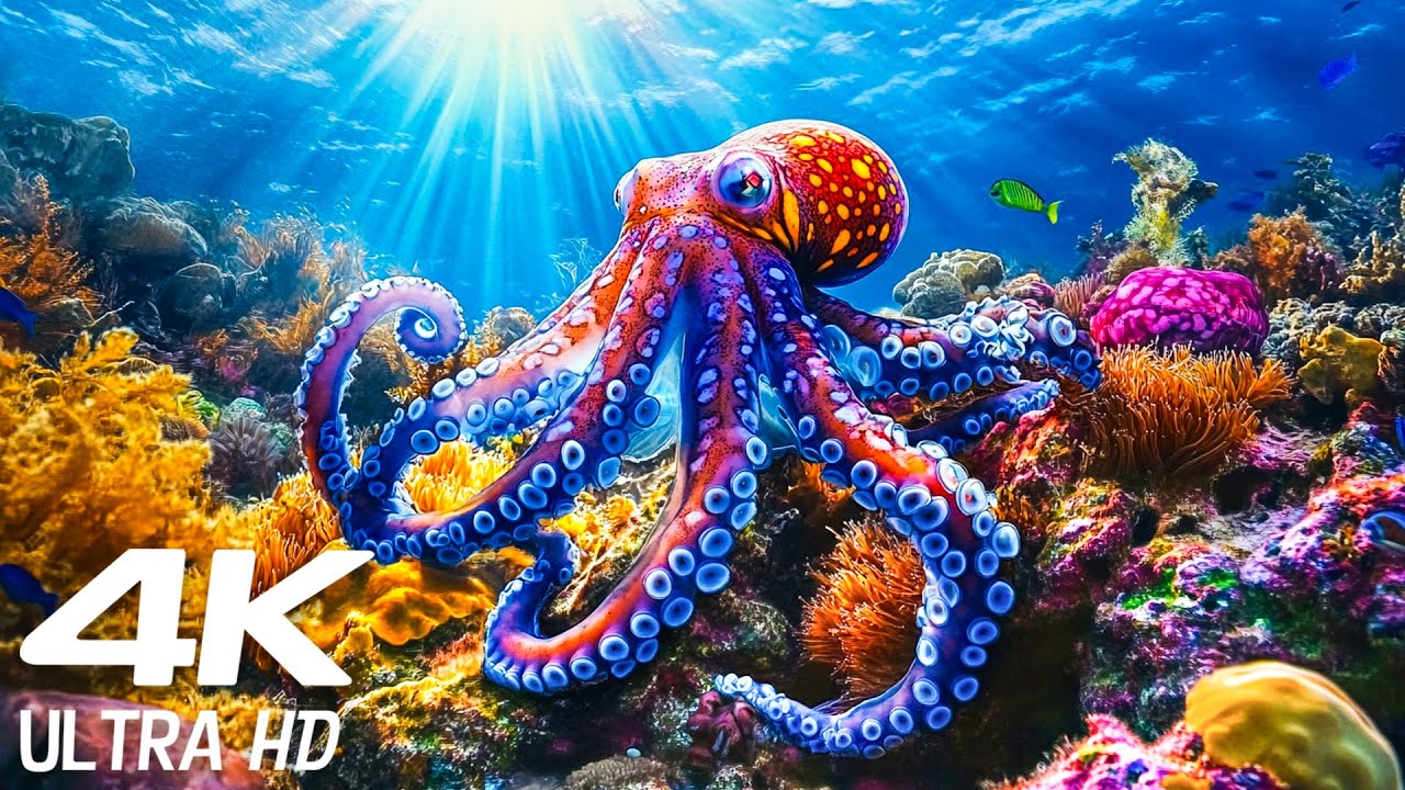 4K Ocean Serenity 🐠 11 Hours of Relaxation Music 🐟 Peaceful Coral Reef ...