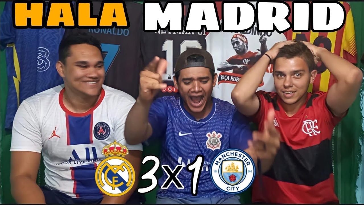 React Real Madrid 3x1 Manchester City -2 gols do Rodrigo (rayo) - YouTube
