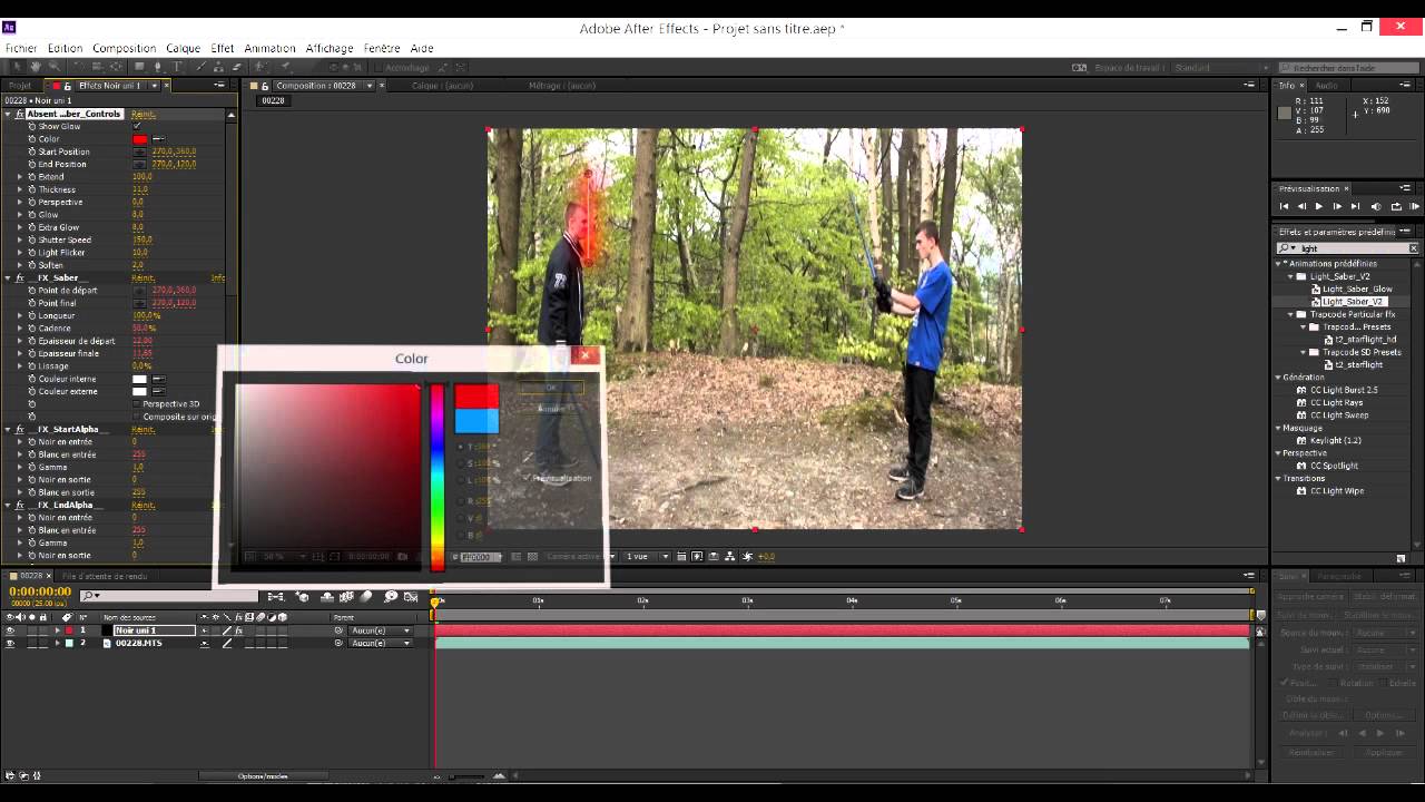 tuto after effect sabre laser (light saber) - YouTube