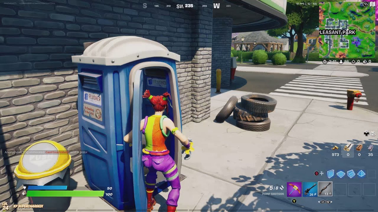 Deal damage within 30 seconds of hiding in a Haystack, Dumpster, or ...