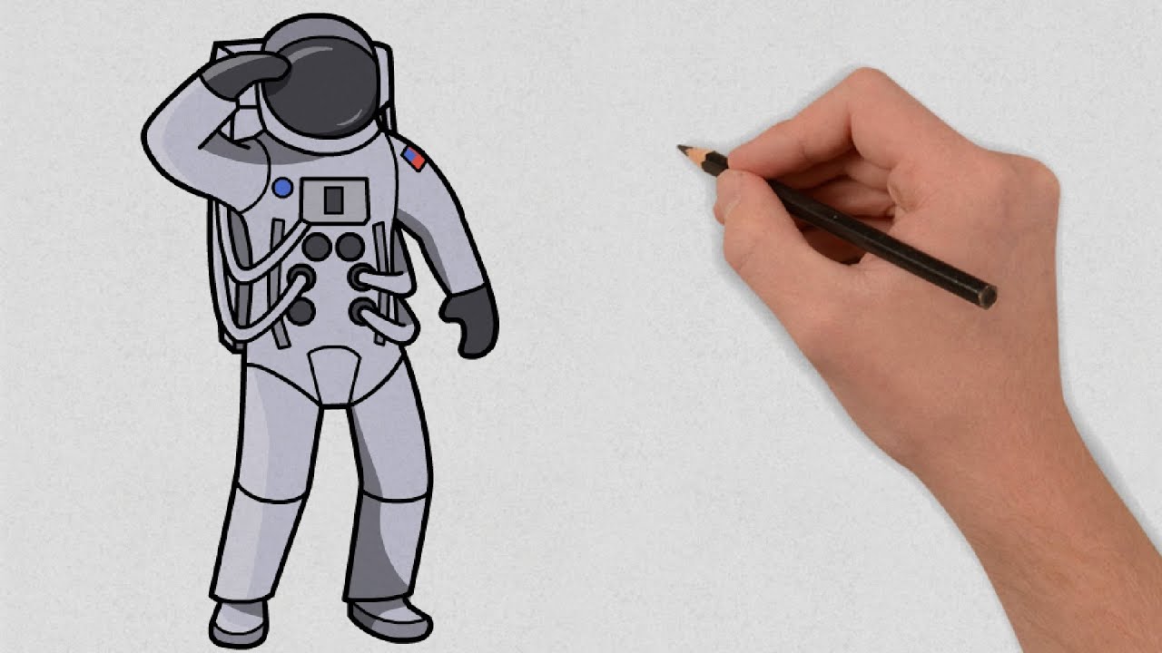 How to draw an Astronaut Step by Step | Easy Astronaut Drawing Lesson ...