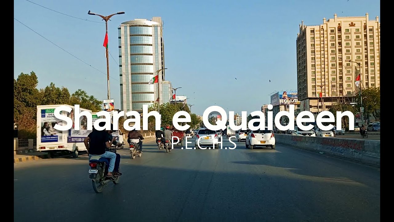 Sharah e Quaideen | P.E.C.H.S | Karachi street view | 4K | 15th March ...