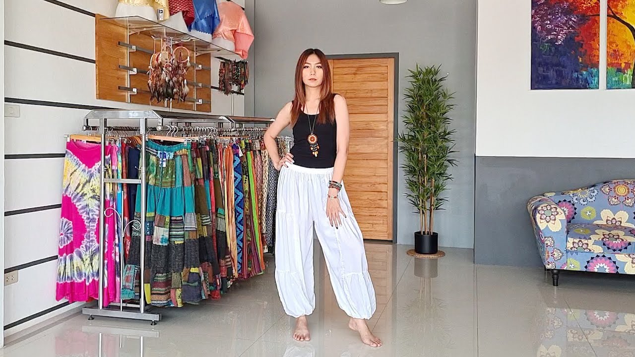 FA355 กางเกงอลาดิน กางเกงทรงบอลลูน กางเกงจินนี่ กางเกงระบำหน้าท้อง ...