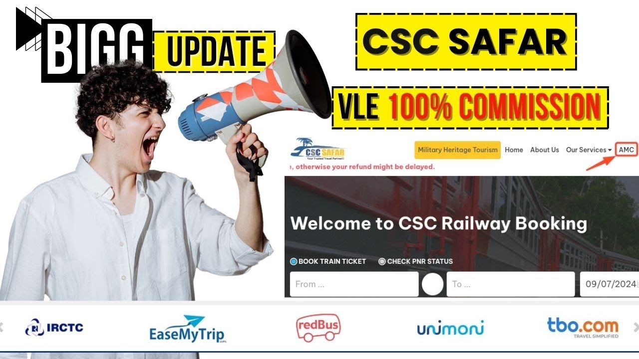 🔥 IRCTC Agent Good News | Csc Safar Update New Commission 💰For CSC VLE ...