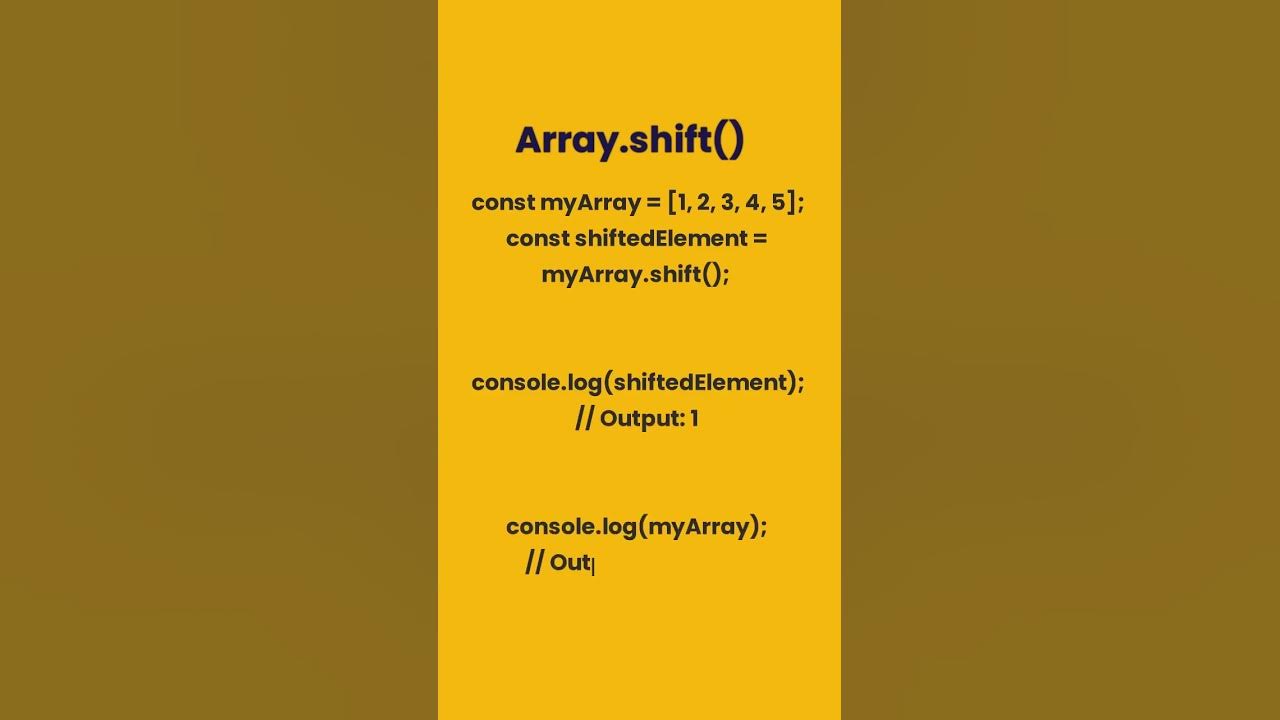 Array shift method in javascript - YouTube