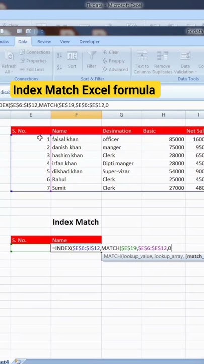 How to Use Index Match in Excel #excel #exceltips #excellent - YouTube