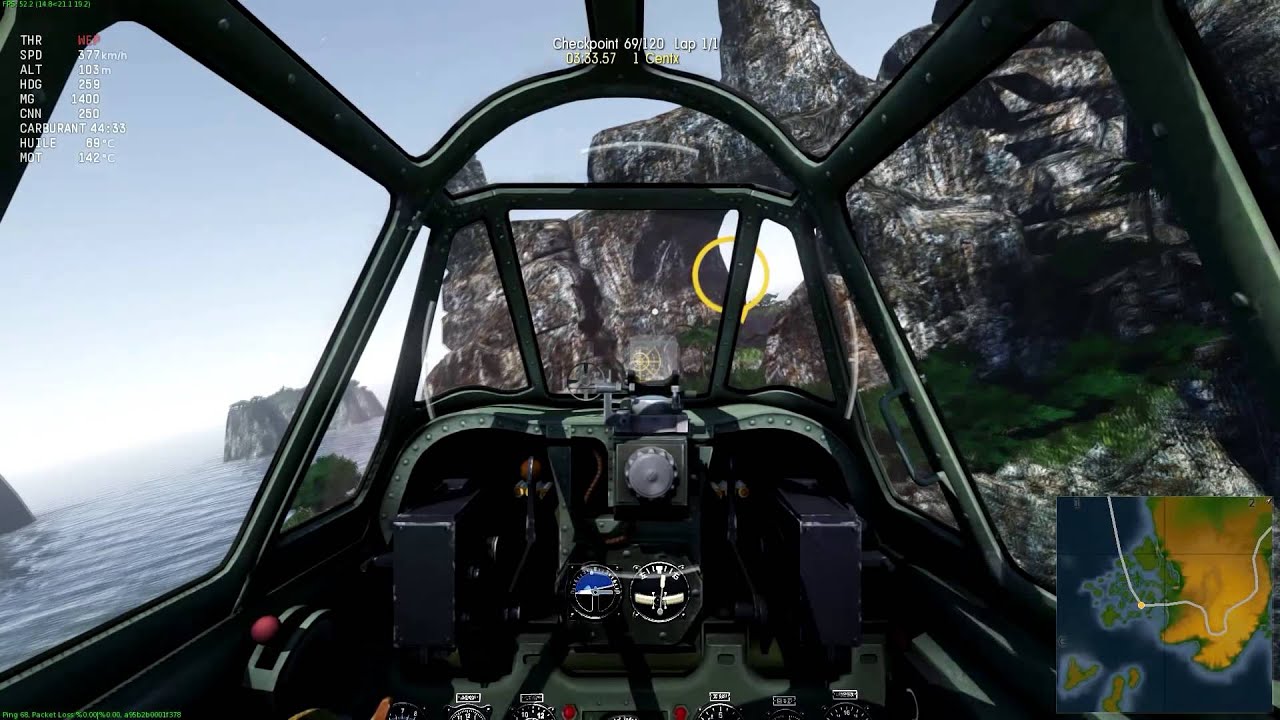 [War Thunder] Time attack in Race mode (SB) with A6M5 Ko Reisen (06:25: ...