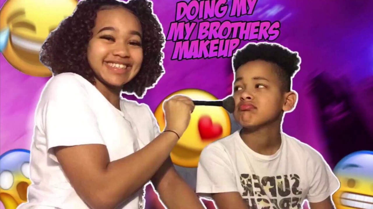 DOING MY LITTLE BROTHERS MAKEUP 💄 - YouTube