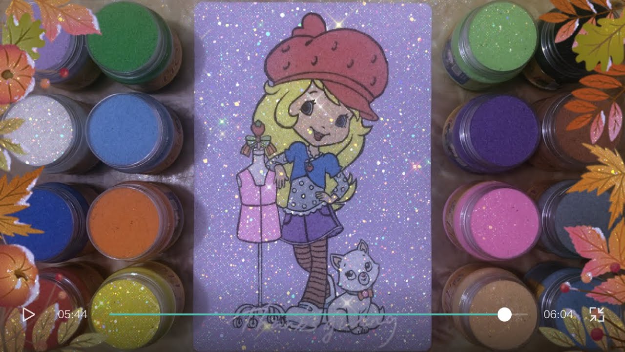 How to paint a cute girl sand painting - Part 50 - 귀여운 소녀 모래 그림을 그리는 방법 ...
