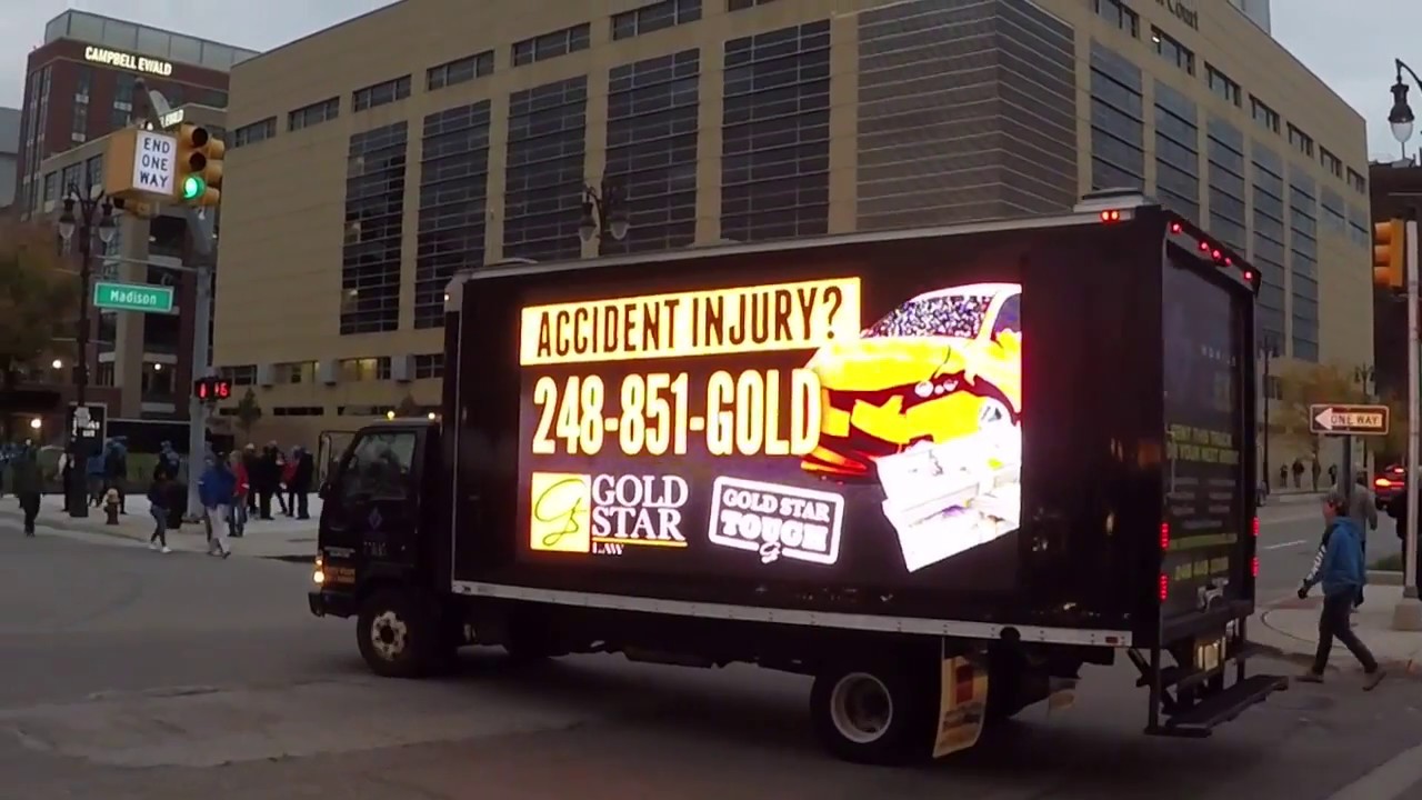 Venture Vision Mobile LED Gold Star Law LED Campaign in Downtown ...