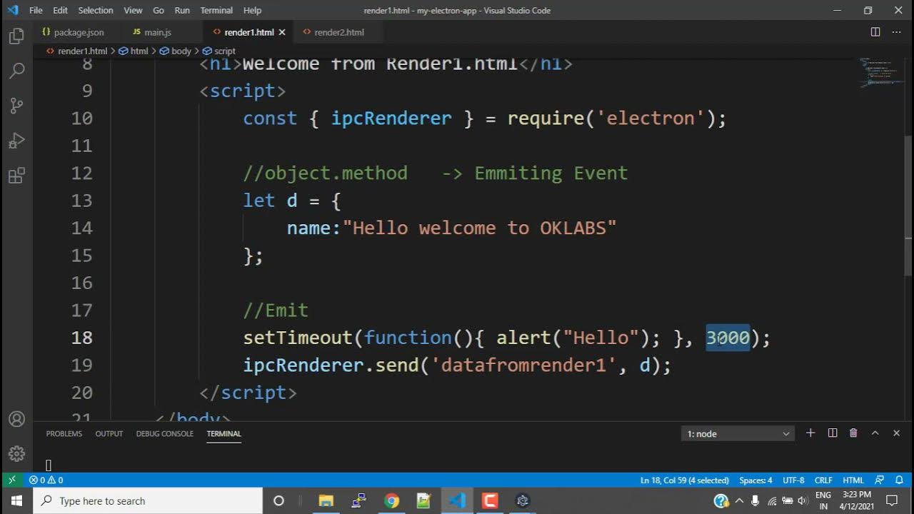ElectronJs Tutorial in Hindi 2 - How to send information from one window to another in Electron ...