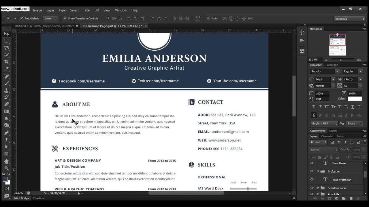 How to edit texts & skill sliders in photoshop - YouTube