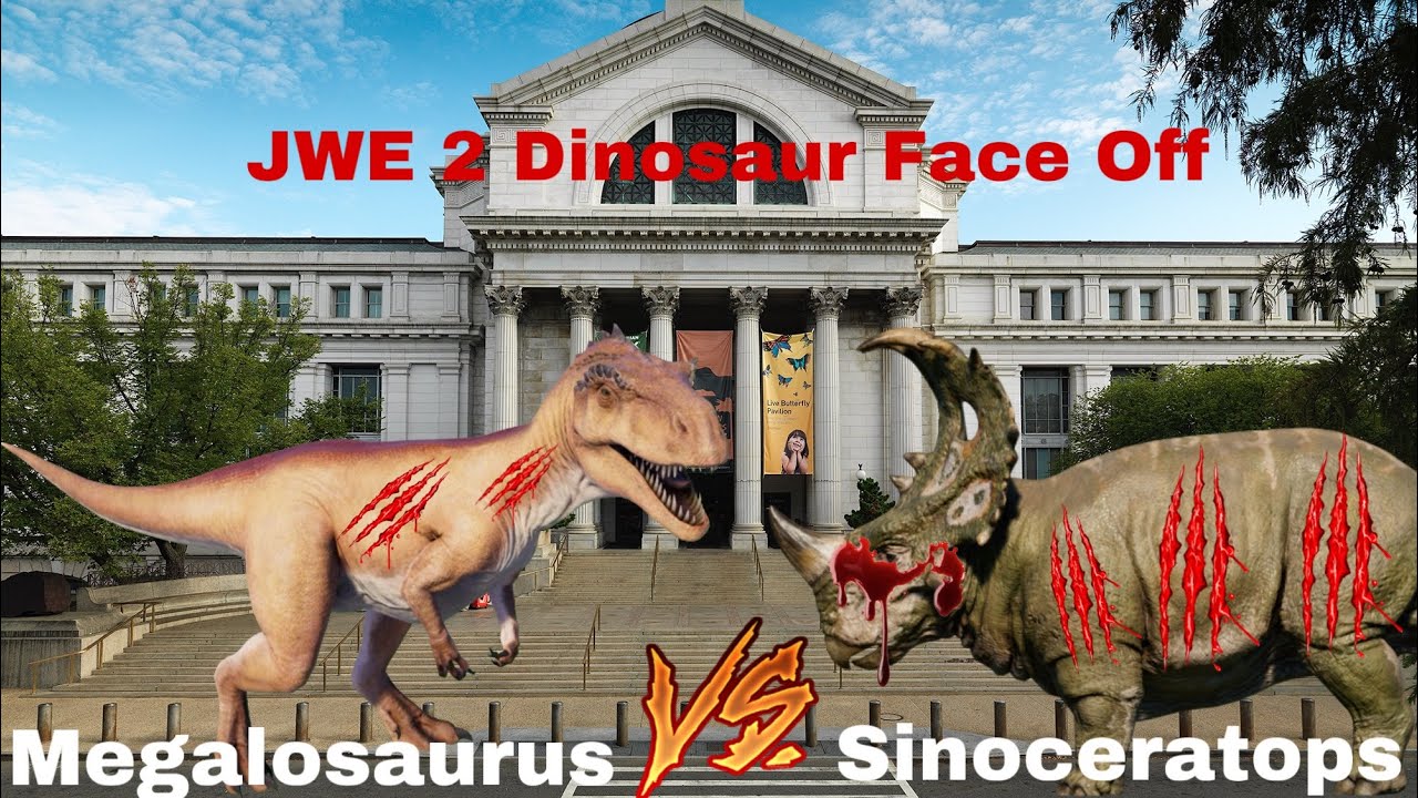 JWE 2 Dinosaur Face Off Megalosaurus vs Sinoceratops 2024 - YouTube