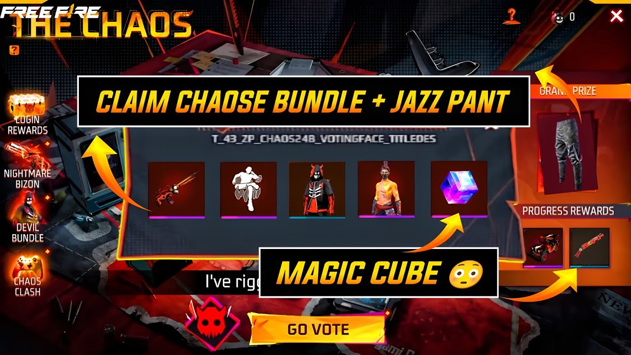 Claim Jazz Pant, Chaos Event Full Details 🥳🤯 | Free Fire New Event | Ff ...