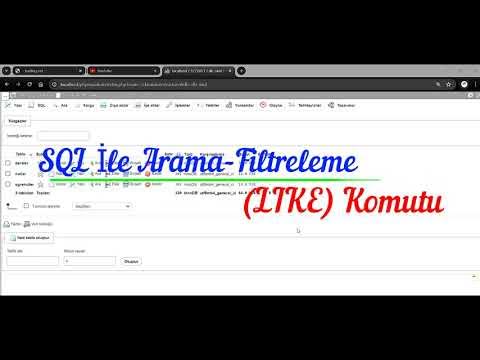 SQL de Like Komutu ile Kayıt Filtreleme & Arama - YouTube