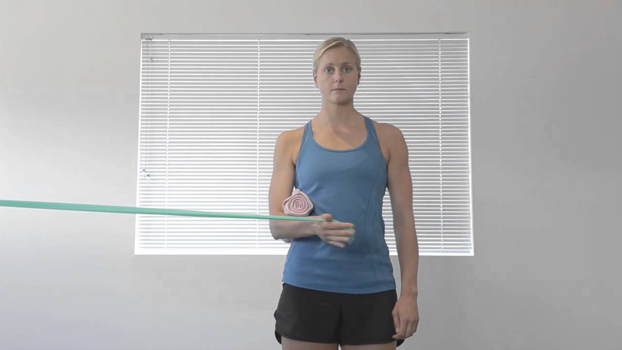 SHOULDER REHAB 01D Internal rotation with TB - YouTube