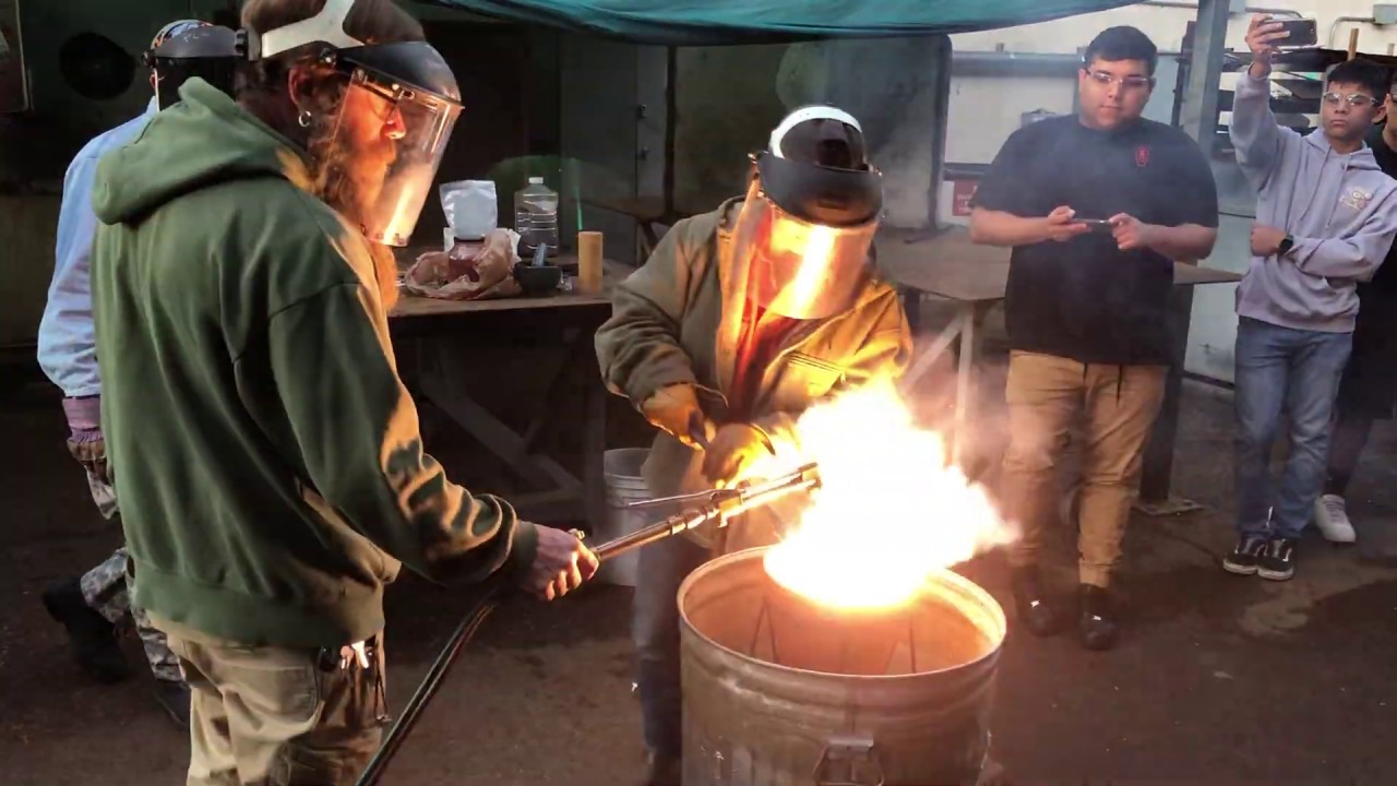 Thermite burn at Pima Community College Nov. 22, 2019 - YouTube