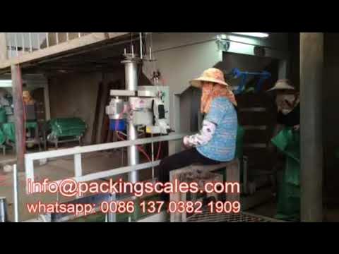 Automatic 20-50kg bag filling weighing packaging machine - YouTube