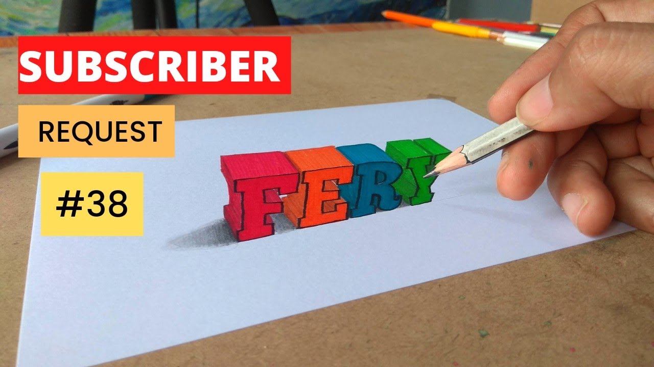 Make 3D writing Fery's name - YouTube