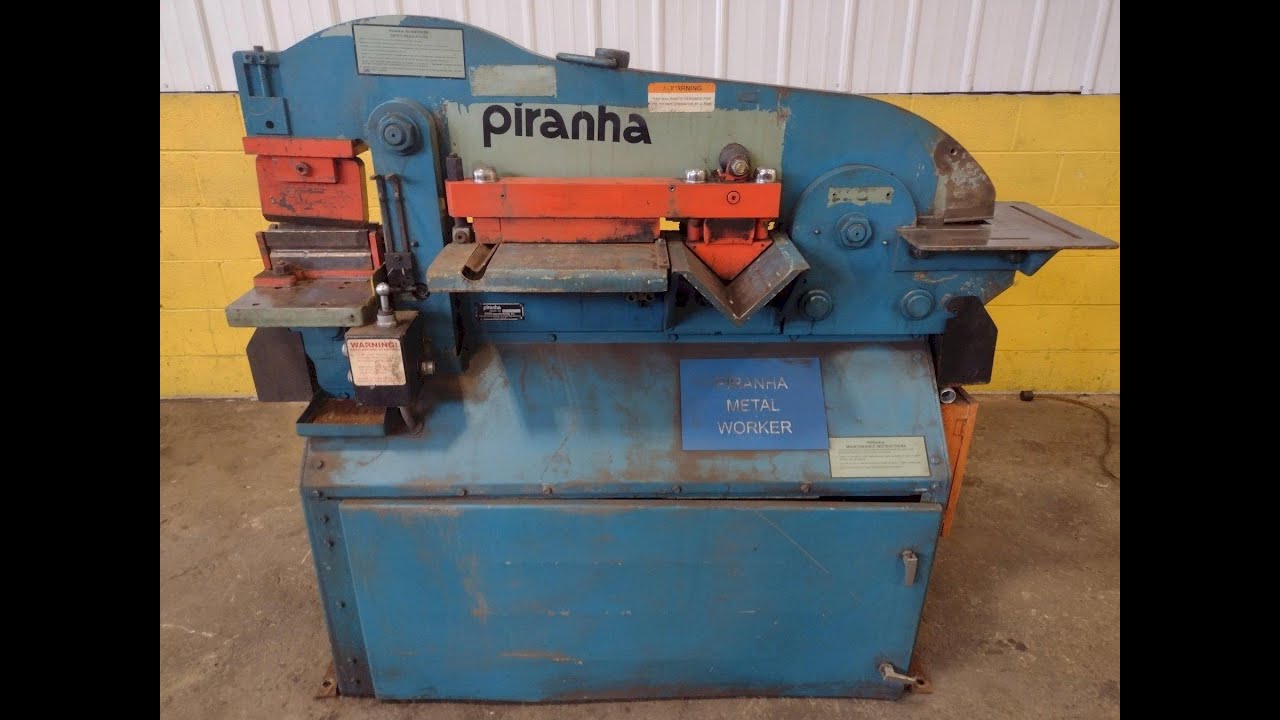 50 TON PIRANHA MODEL #P3 HYDRAULIC IRONWORKER: STOCK #16423 - YouTube