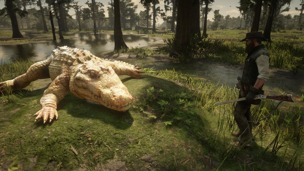 Red Dead Redemption 2- Killing the Swamp Monster (Legendary Bull-Gator ...